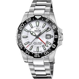 Jaguar Quarzuhr &raquo;Executive Ceramic GMT&laquo; Armbanduhr, Herrenuhr, Saphirglas, Swiss Made, bis 20 bar wasserdicht silberfarben-silberfarben...