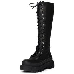 Steve Madden Schnürstiefel »Stiefel Leder« Schwarz 38 38 Verschluss: Schnürung