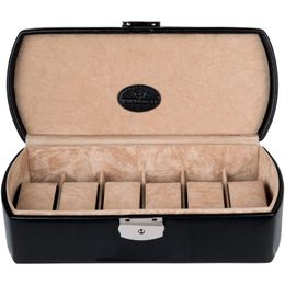 Windrose Uhrenbox &raquo;Merino, 803740.08&laquo; Aufbewahrung, Uhrenetui, max.&Oslash; Uhren 36mm, Armbanduhr, Geschenkidee schwarz-beige Ansprechende Uhrenbox aus...