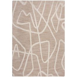 FLAIR RUGS Teppich »Micah« rechteckig 12 mm Höhe Hoch-niedriger Flor in Wolle-Optik beige Obermaterial: 100% Polyester B : 120 cm 1 Stk.
