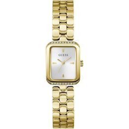 Guess Quarzuhr »ISLA« Armbanduhr, Damenuhr, Edelstahlarmband goldfarben Elegante Armbanduhr für Damen