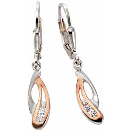 Firetti Paar Ohrhänger »Schmuck Geschenk Silber 925 Ohrschmuck Patentbrisur« mit Zirkonia (synth.) Silber-925-silberfarben-roségoldfarben +...