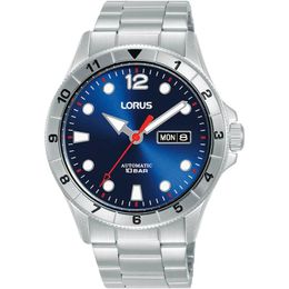 Lorus Automatikuhr Armbanduhr, Herrenuhr, Datum, Edelstahlarmband, bis 10 bar wasserdicht silberfarben Exquisite Herrenautomatikuhr