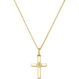 Firetti Kette mit Anhänger »Schmuck Geschenk Gold 375 Halsschmuck Halskette Goldkette Kreuz« gelbgoldfarben Von innen heraus scheint es zu leuchten...