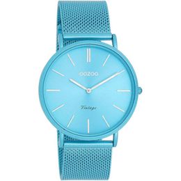 Oozoo Quarzuhr Armbanduhr, Damenuhr, Herrenuhr, Edelstahlarmband t&uuml;rkis Angesagte Armbanduhr