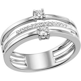 Firetti Fingerring »Schmuck Geschenk Silber 925 Damenring Ring« mit Zirkonia (synth.) silberfarben-kristallweiß 56 Moderner Damenring mit Zirkonia...