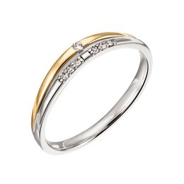 Firetti Diamantring »Schmuck Geschenk Gold 375 Damenring Goldring Diamant« mit Brillanten gelbgoldfarben-weißgoldfarben 56 Bezaubernder Damenring...