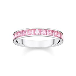 Thomas Sabo Fingerring »Steine Pavé TR2358-051-9-52-60, TR2358-643-11-52-60« mit Zirkonia (synth.) silberfarben-pink 56 Zeitlose Eleganz:...
