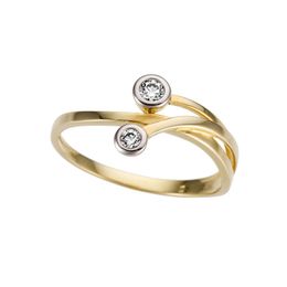 Firetti Goldring »Schmuck Geschenk Gold 333 Damenring Goldring« mit Zirkonia (synth.) gelbgoldfarben-weißgoldfarben-kristallweiß 18 Schwungvoller...