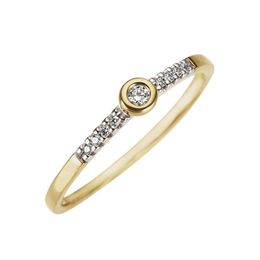 Firetti Diamantring »Schmuck Geschenk Gold 333 Damenring Verlobungsring Goldring Memoire« mit Brillanten gelbgoldfarben-weißgoldfarben 19 Edler...