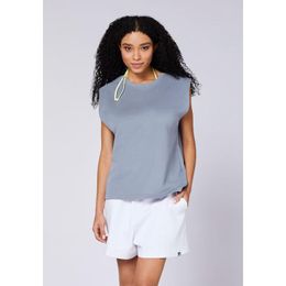 Chiemsee Rundhalsshirt Grisaille XXL (44) XXL (44) Unifarbenes Chiemsee Damen Top mit dekorativer Rückennaht
