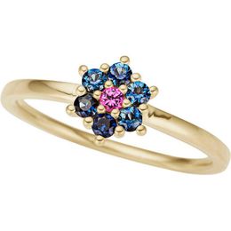 Firetti Fingerring »Schmuck Geschenk Gold 333 Damenring Goldring Blume Edelstein« mit Rubin, Saphir gelbgoldfarben-blau-rot 16 Hochwertiger Ring...