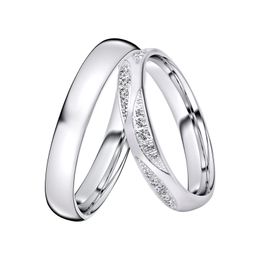 DOOSTI Trauring &raquo;Schmuck Geschenk Silber 925 Trauring Ehering Partnerring LIEBE&laquo; wahlweise mit oder ohne Zirkonia silberfarben 66 Trauring,...
