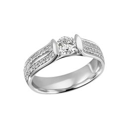 Firetti Fingerring »Schmuck Geschenk Silber 925 Silberring Solitär-Optik glitzernd« mit Zirkonia (synth.) silberfarben-kristallweiß 60 Adelig...
