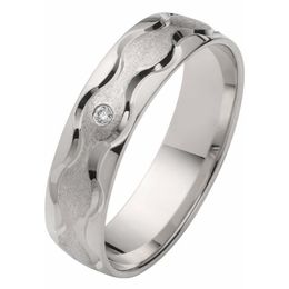 Firetti Trauring »Schmuck Geschenk Gold 375 Hochzeit Ehering "LIEBE" Welle« Made in Germany, wahlweise mit oder ohne Brillant weißgoldfarben 16,5...