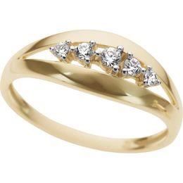 Firetti Fingerring »Schmuck Geschenk Gold 333 Damenring Goldring bicolor« mit Zirkonia (synth.) gelbgoldfarben-weißgoldfarben-kristallweiß 17...