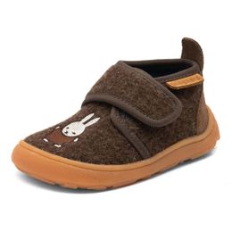 bisgaard Barfu&szlig;schuh &raquo;miffy x barefoot basic&laquo; Hausschuh mit s&uuml;&szlig;er Hasen-Stickerei, Gr&ouml;&szlig;enschablone zum Download dark brown 29 29 Hausschuh von...