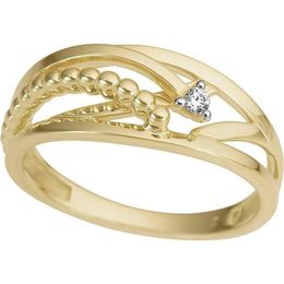Firetti Fingerring »Schmuck Geschenk Gold 333 Damenring Goldring Fantasie bicolor« mit Brillant gelbgoldfarben-weißgoldfarben 16 Stilvoller Ring...