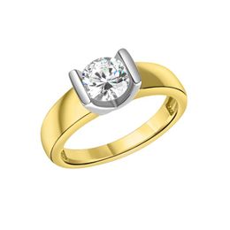 Firetti Fingerring »Schmuck Geschenk Silber 925 Damenring Verlobungsring Solitär« mit Zirkonia (synth.) gelbgoldfarben-silberfarben-kristallweiß 19...