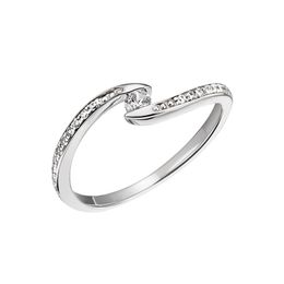 Firetti Fingerring »Schmuck Geschenk Silber 925 Silberring Ring Welle glitzernd« mit Zirkonia (synth.) silberfarben-kristallweiß 60 Eleganter...