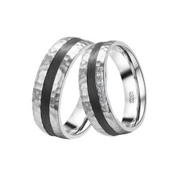 DOOSTI Unisex DOOSTI Trauring &raquo;Schmuck Geschenk Edelstahl Trauring Ehering Partnerring LIEBE&laquo; wahlweise mit oder ohne Zirkonia schwarz