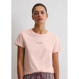 Marc O'Polo MARC O'POLO Kurzarmshirt »Mix N Match Cotton« Kurzarm, Rundhals-Ausschnitt, Baumwolle, Slim Fit, Logo-Print rose mauve S S Damen-Shirt von Marc O'Polo