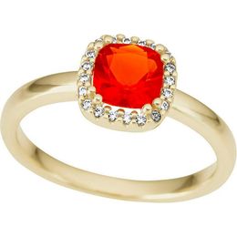 Firetti Fingerring »Schmuck Geschenk Gold 333 Damenring Goldring Edelstein« mit Brillanten - mit Feueropal gelbgoldfarben-orangerot 19 Leuchtender...