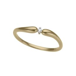 Firetti Solitärring »Schmuck Geschenk Gold 585 Damenring Verlobungsring Goldring LIEBE« mit Brillant gelbgoldfarben-weißgoldfarben 16 Eleganter...