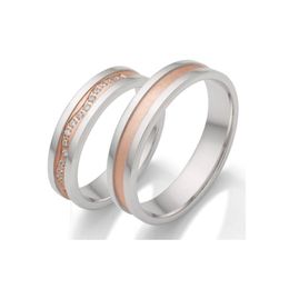 Firetti Trauring »Schmuck Geschenk Hochzeit Ehering "LIEBE"« wahlweise mit oder ohne Zirkonia (synth.) silberfarben-roségoldfarben 57 Ehering in...