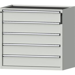 ANKE Schubladenschrank, NFC-Schloss, 5 x 180 mm Schubladen, HxBxT 980 x 1060 x 675 mm, grau