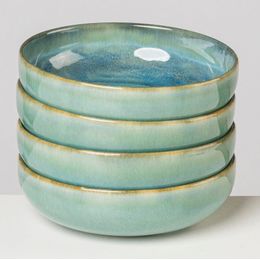 Müslischale GIPFELSTÜCK "Tiefer See", bunt (grün, blau), Ø:16cm, Steinzeug, Schüsseln, Scandi-Style, glänzende Reaktivglasur, jedes Stück ein Unikat