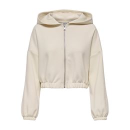 Kapuzensweatshirt Only "ONLSCARLETT LS ELASTIC ZIP HOOD SWT NOOS", Damen, Gr. L, birch, Sweatware, Obermaterial: 60% Polyester, 40% Viskose, unifarben, regular fit normal, Rundhals, elastischer Bund, Sweatshirts