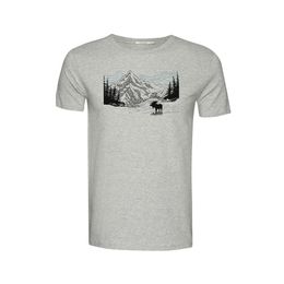 Greenbomb T-Shirt 'Nature Moose Mountain' Herren Gr&ouml;&szlig;e XS hellgrau