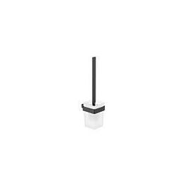 Emco Loft Toilettenbürstengarnitur 051513300 schwarz, Kristallglas satiniert, Wandmodell