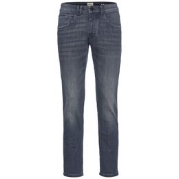 Slim-fit-Jeans Camel Active, Herren, Gr. 34, Länge 30, lila (indigo), Denim/Jeans, Obermaterial: 85% Baumwolle, 13% Polyester, 2% Elasthan, leichte Abriebeffekte, slim fit knöchellang, Jeans, mit Leder-Badge