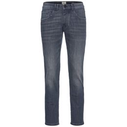 Slim-fit-Jeans Camel Active, Herren, Gr. 40, Länge 30, lila (indigo), Denim/Jeans, Obermaterial: 85% Baumwolle, 13% Polyester, 2% Elasthan, leichte Abriebeffekte, slim fit knöchellang, Jeans, mit Leder-Badge