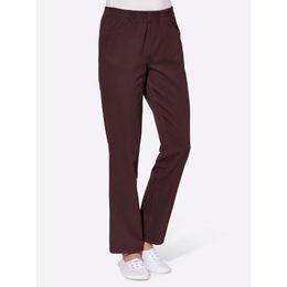 Schlupfhose Classic Basics, Damen, Gr. 56, Normalgr&ouml;&szlig;en, lila (beere), 100% Baumwolle, unifarben, lang, Hosen Schlupfhose