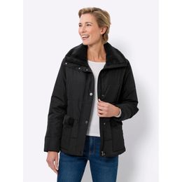 Steppjacke Classic Basics, Damen, Gr. 42, schwarz, 100% Polyester, Fellimitat:100% Polyester, Wattierung:100% Polyester, unifarben, Jacken
