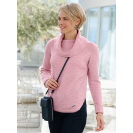 Rollkragenpullover Casual Looks "Rollkragenpullover", Damen, Gr. 38, rosa (rosé, meliert), 76% Polyester, 20% Polyacryl, 4% Polyamid, meliert, Pullover