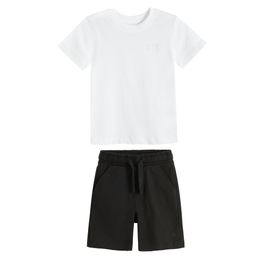 Cool Club Set: T-Shirt und Shorts Jungen Gr&ouml;&szlig;e 116 schwarz / wei&szlig;