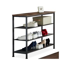 TecTake&reg; Schuhregal, Industrial Style, Ablage und 3 Gitterablagen, 100 x 30,5 x 72,5 cm