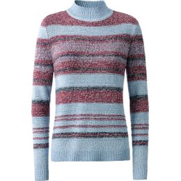Damen Stehkragenpullover aus weichem Melangegarn malve-bleu-meliert, Gr&ouml;&szlig;e 54
