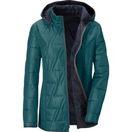 Damen Wendejacke mit Kapuze, abzippbar petrol, Gr&ouml;&szlig;e 52