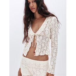 Pull&Bear Pull&Bear Bluse Damen Größe XL ecru