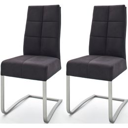 Esszimmerstuhl MCA furniture "Salva Schwingstuhl", schwarz, B:46cm H:102cm T:61cm, 100% Polyester, Stühle, mit Tonnentaschenfederkern, belastbar bis max. 120 kg