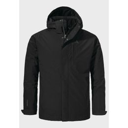 Sch&ouml;ffel Doppeljacke SCH&Ouml;FFEL "Hiking 3in1 Jacket Style Tamina MNS", Herren, Gr. 46, schwarz (9990, schwarz), Aussenjacke Oberstoff: Aussenseite: 100% Polyester; (Membran: Polyurethan); Futter: 100% Polyester; Futter Unteres R&uuml;ckenteil: 100% Polyester Innenjacke Oberstoff: 100% Polyester; Wattierung: 100% Polyester, regular fit, hoch geschlossener Ausschnitt, Jacken