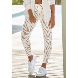 Lascana Damen Leggings, creme, Gr&ouml;&szlig;e 36/38
