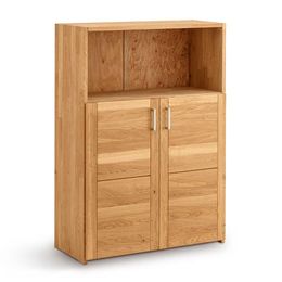 Pharao24.de Büroschrank mit zwei Türen aus Wildeiche Massivholz 112 cm hoch