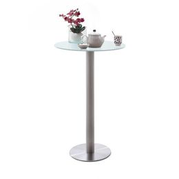 Pharao24.de Glas Bartisch in Weiß Rund