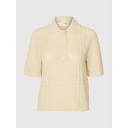Selected Poloshirt Damen Gr&ouml;&szlig;e XS beige